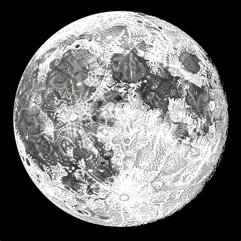 A Black And White Image Of The Moon Highlighting Its Cratered Surface Rich In Detailed Stock