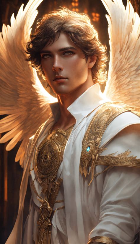 Lexica Male Angel Wings Intricate Headshot Highly Detailed