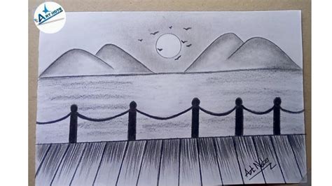 How To Draw Easy Pencil Drawing Landscape ခဲ ပန်းချီ အလွယ်ဆုံး ရှုခင်းဆ