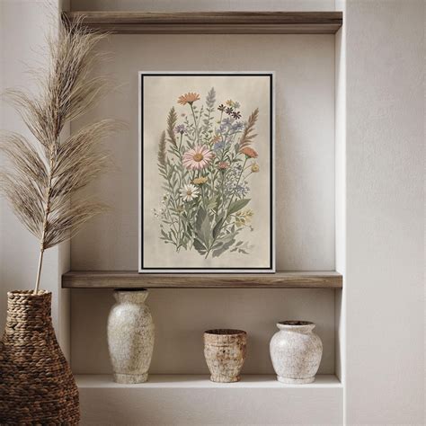 Wildflowers Framed Wall Art Framed Vintage Floral Art Print Botanical
