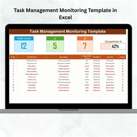 Task Management Excel Template Task Spreadsheet Template