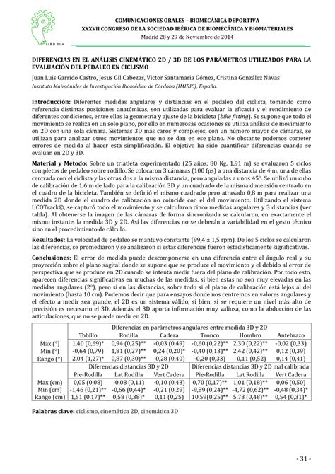Pdf Diferencias En El AnÁlisis CinemÁtico 2d 3d De Los ParÁmetros