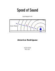 Speed Of Sound Lab Report Speed Of Sound Lab Report 5 America Rodriguez 05 07 2019 PHY 212