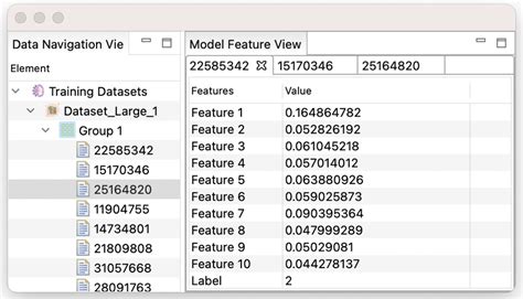 The Tool Screenshot Of Data Navigation View And Model Feature View At