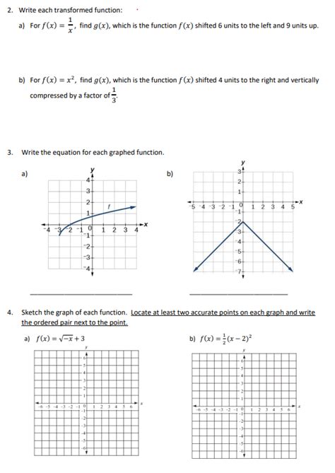 Solved 2 Write Each Transformed Function A For Fxx1