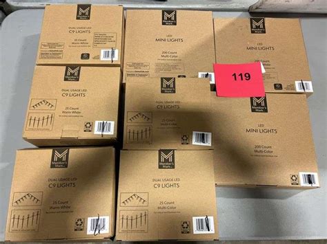 8pc Lighting Lot C9 And Mini Lights Earls Auction Company