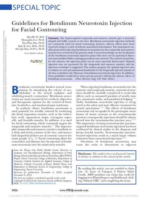 Guidelines For Botulinum Neurotoxin Injection For18 Pdf Botulinum Toxin Musculoskeletal