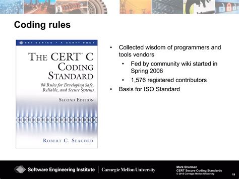Cert Secure Coding Standards By Dr Mark Sherman Ppt