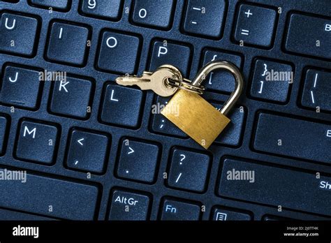 Security Lock On Computer Keyboard Stock Photo Alamy