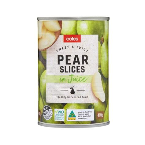 Buy Coles Australian Pear Slices In Juice 410g Coles