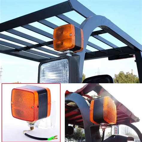 포크 리프트 앰버 경고등 포크 리프트 트럭 작업 신호 표시기 트랙터 크레인 사이드 코너 뒤 회전 램프 안전 신호등시그널 램프 Aliexpress