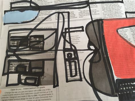 Mark Making On Newspaper Taking My Cues From Picasso — C Dianne Zweig