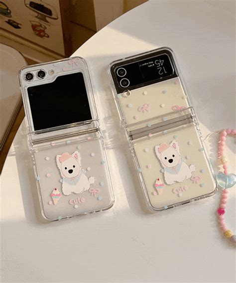 귀여운 삼성 지플립 Z플립 3 4 5 6 모자 강아지 하드 투명 스트랩 갤럭시 Z플립4 지플립6케이스 지플립5케이스 심플 스트랩케이스 힌지보호 폰 케이스 지플립케이스 에이블리