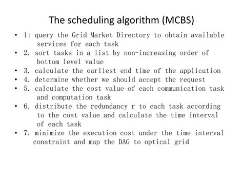 Ppt Cost Based Scheduling Algorithm For Workflow Based Application In Optical Grid Powerpoint