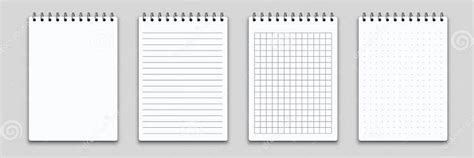 Notebook Memo Notepad Binder Vector Note Pad Or Diary With Lined And Squared Paper Page