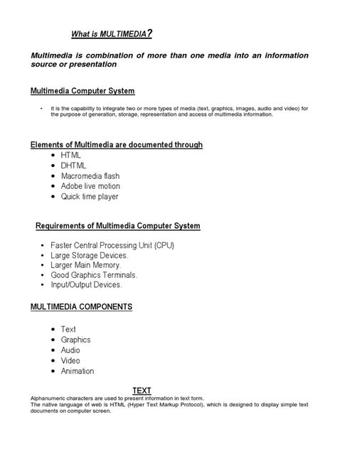 Introduction To Multimedia Notes Computer Graphics Multimedia