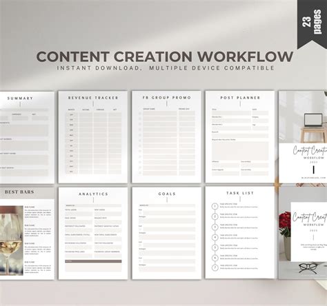 Content Creation Workflow Template Digital Planning Tool For Creators And Marketers Etsy