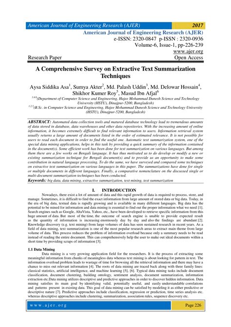 PDF A Comprehensive Survey On Extractive Text Summarization Techniques
