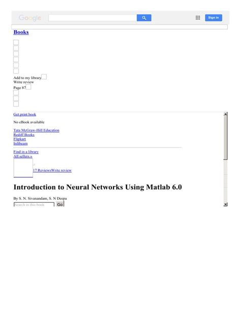 Introduction To Neural Networks Using Matlab 60 S N Sivanandam S