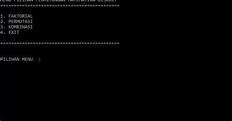 sedakah ilmu teknik informatika contoh coding c faktorial permutasi dan kombinasi