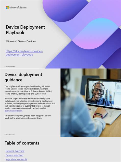 Microsoft Teams Device Deployment Playbook Pdf Android Operating System Microsoft