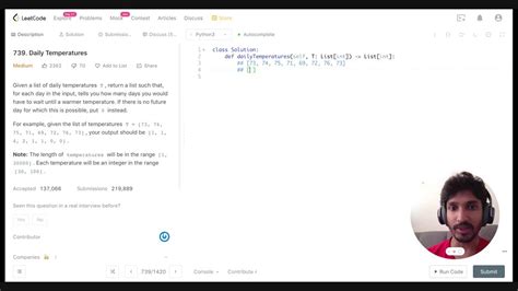 739 Daily Temperatures Leetcode Explanation And Code Youtube