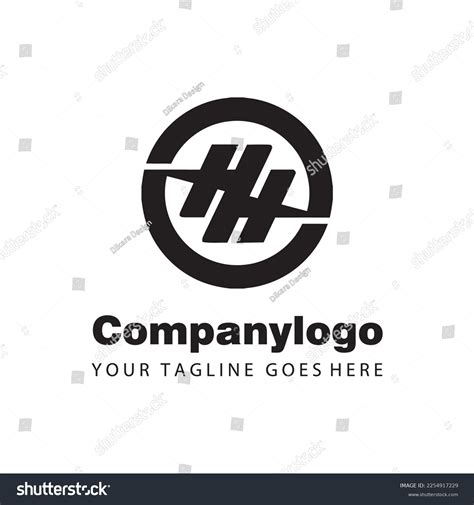 Double H Circle Logo Company Design Stock Vector Royalty Free