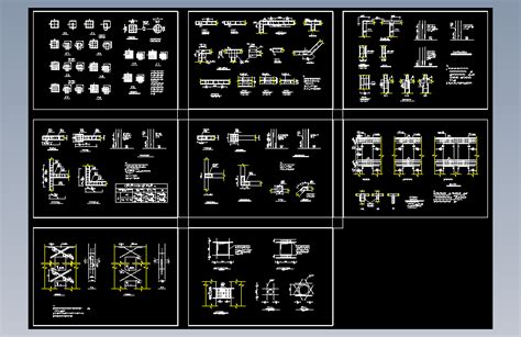 钢筋混凝土结构梁柱节点大样cad图纸 Autocad 2000 模型图纸下载 懒石网
