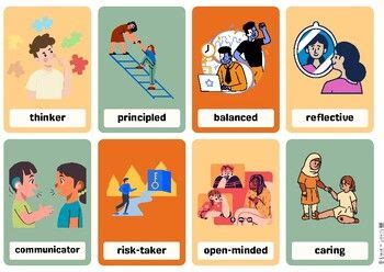 IB PYP Learner Profile Attributes Flash Cards Mini Posters Learner Profile Learners Flashcards