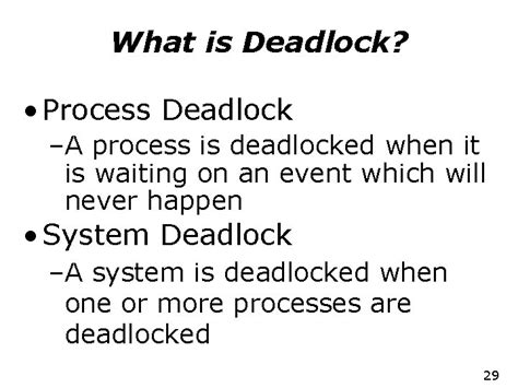 Interprocess Communication Interprocess Communication Deadlocks Classic