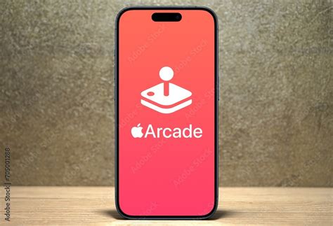 Apple Arcade Logo Shown On Modern Iphone 15 Pro Video Game
