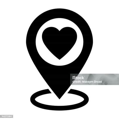 심장 아이콘이 있는 지도 포인터 Gps 탐색 스타일의 심장이 있는 아이콘입니다 지도 핀 아이콘 위치 핀 벡터 아이콘입니다 개념에