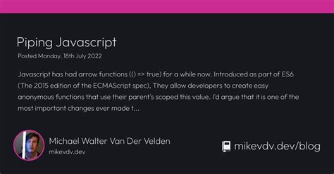 Piping Javascript Michael Walter Van Der Velden Likes