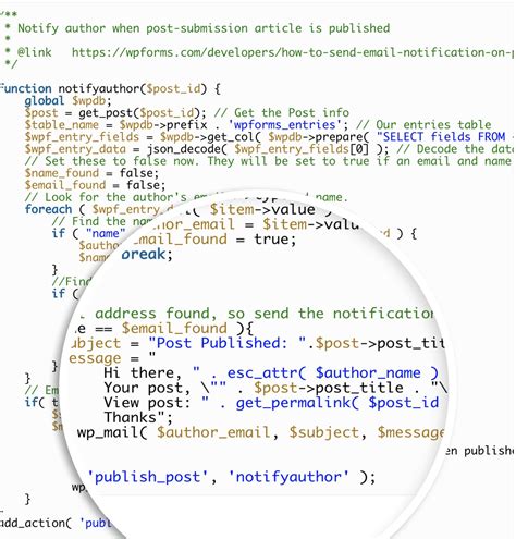 how to send email notification on post submission publish