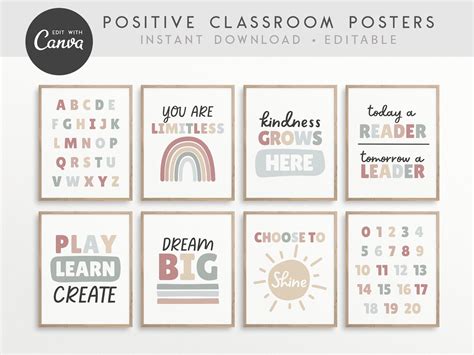 Positive Classroom Printable Posters Classroom Quotes Classroom Decor