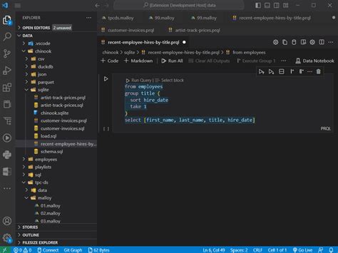 Taras Novak On Linkedin Prql Vscode Datanotebook
