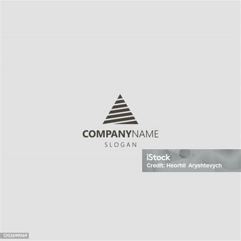 스트라이프 삼각형의 간단한 평면 미술 추상 기하학적 간단한 벡터 개요 상징적 인 로고 개념에 대한 스톡 벡터 아트 및 기타