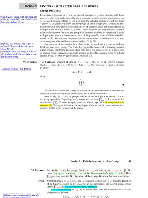 Section 9 Finitely Generated Abelian Groups Pdf Group Mathematics