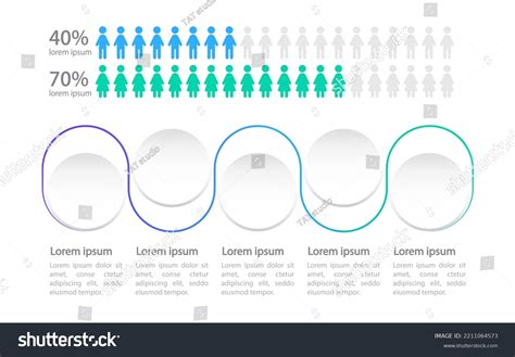 Gender Differences Percentages Infographic Chart Design Stock Vector Royalty Free