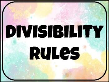 Divisibility Rules Worksheet PPT By Cindy Nash TPT