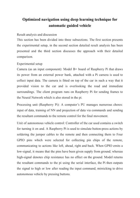 Solution 10 Optimized Navigation Using Deep Learning Technique For