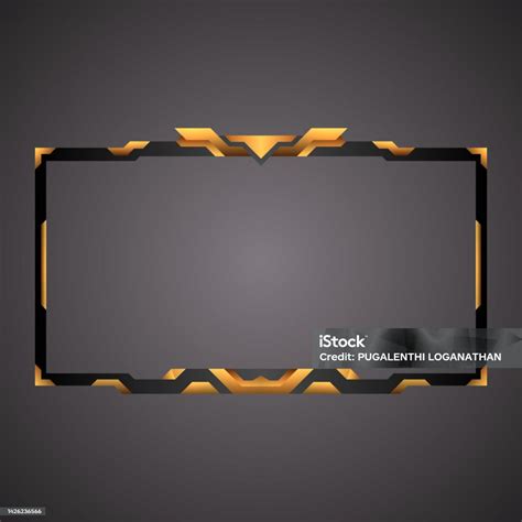 판타지 골든 보더 게임 오버레이 Ui 인터페이스 패널 라이브 비디오 스트리밍을위한 0명에 대한 스톡 벡터 아트 및 기타 이미지