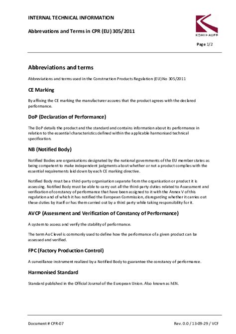 Pdf Ce Marking Dop Declaration Of Performance Avcp Assessment And Verification Of Constancy