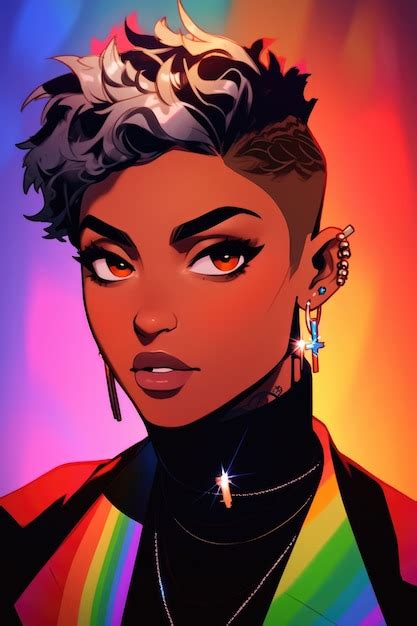 Free Photo Androgynous Avatar Of Non Binary Queer Person