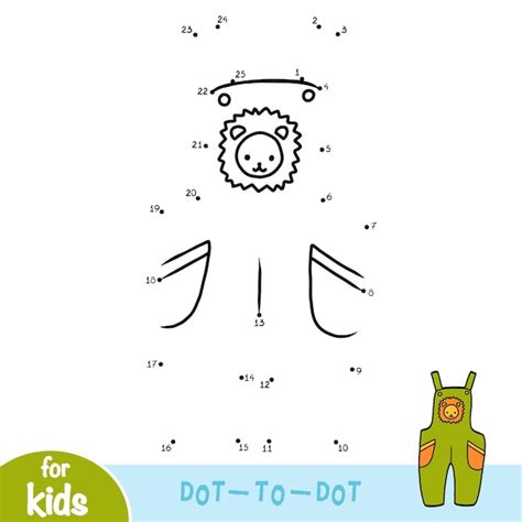 숫자 게임 교육 도트 투 도트 게임 키즈 바지 프리미엄 벡터