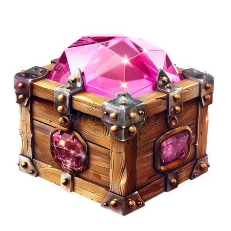 Treasure Chest Overflowing With Glowing Gems Generative Ai Stock