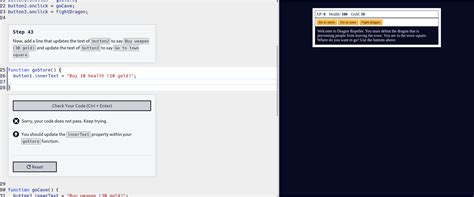 Not Sure What I Am Doing Wrong Js Step 43 See My Error Message