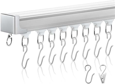 Juexica Ceiling Curtain Track Set White 98ft 132ft Heavy Duty Ceiling