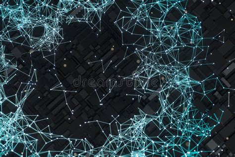 Circuit Board With Glowing Cube And Lines 3d Rendering Stock Illustration Illustration Of