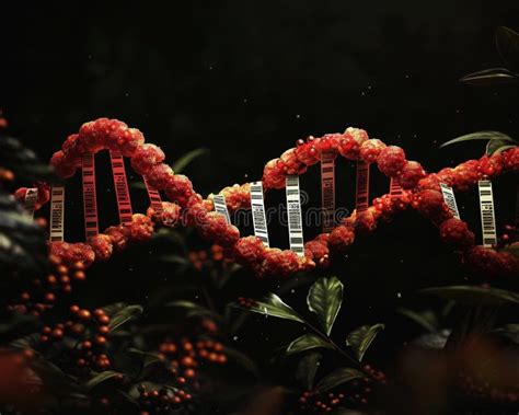 Scan Of A Dna Molecule With A Barcode Overlay Stock Illustration